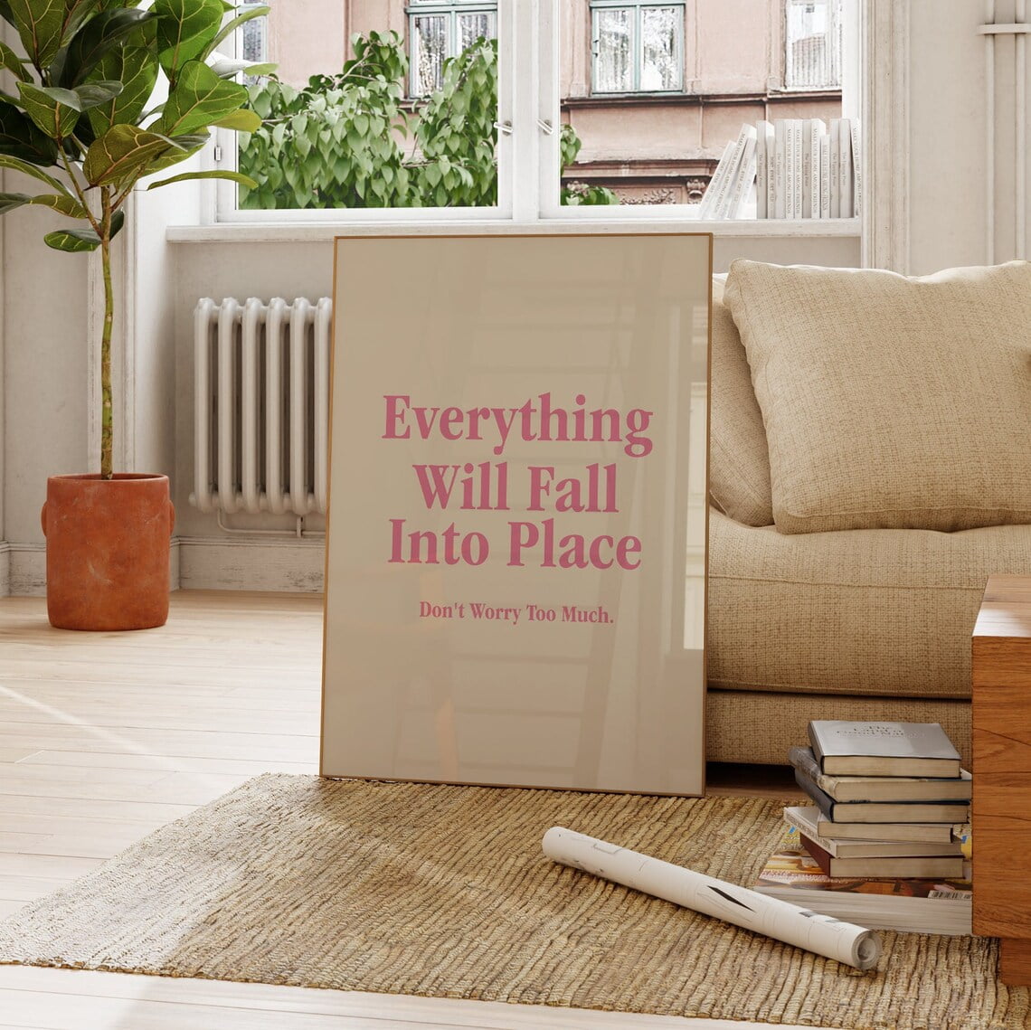 Everything Will Fall Into Place Poster: Inspirational, Positive Quote ...