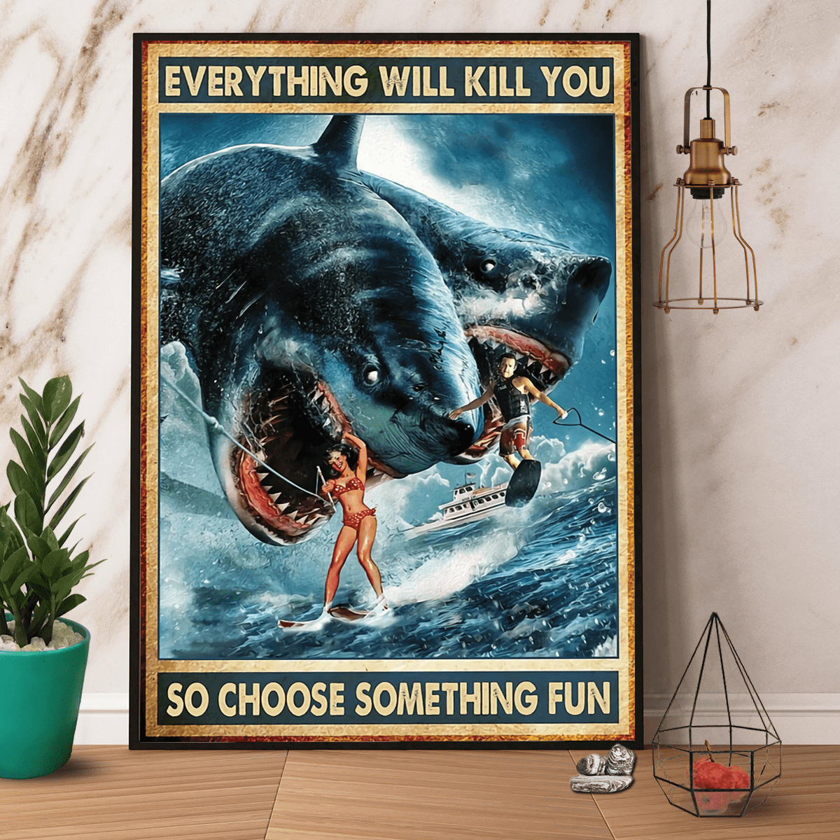Everything Will Kill You So Choose Something Fun Woman & Man Surfing ...