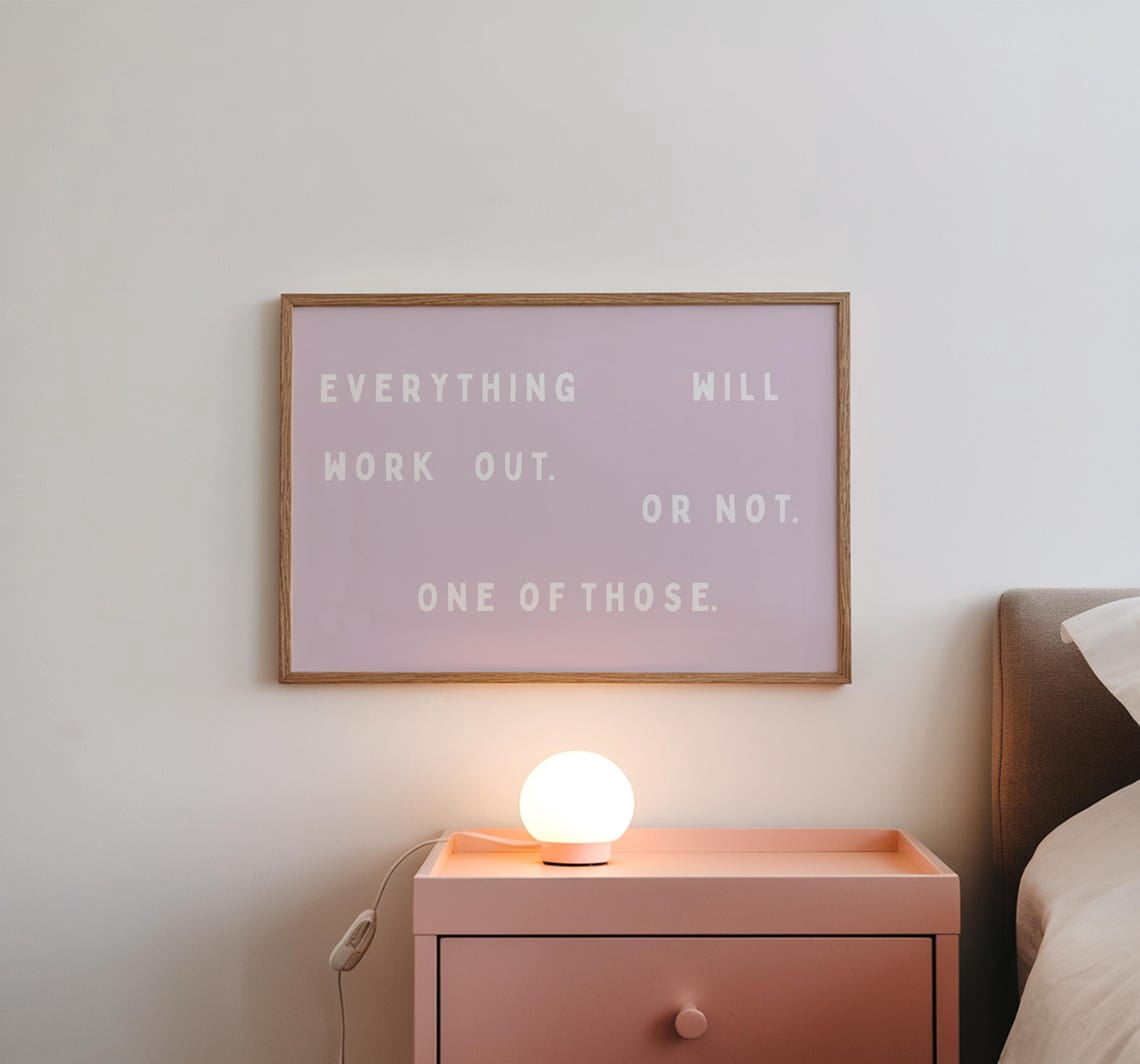 Everything Will Work Out Minimalist Typography Horizontal Poster ...