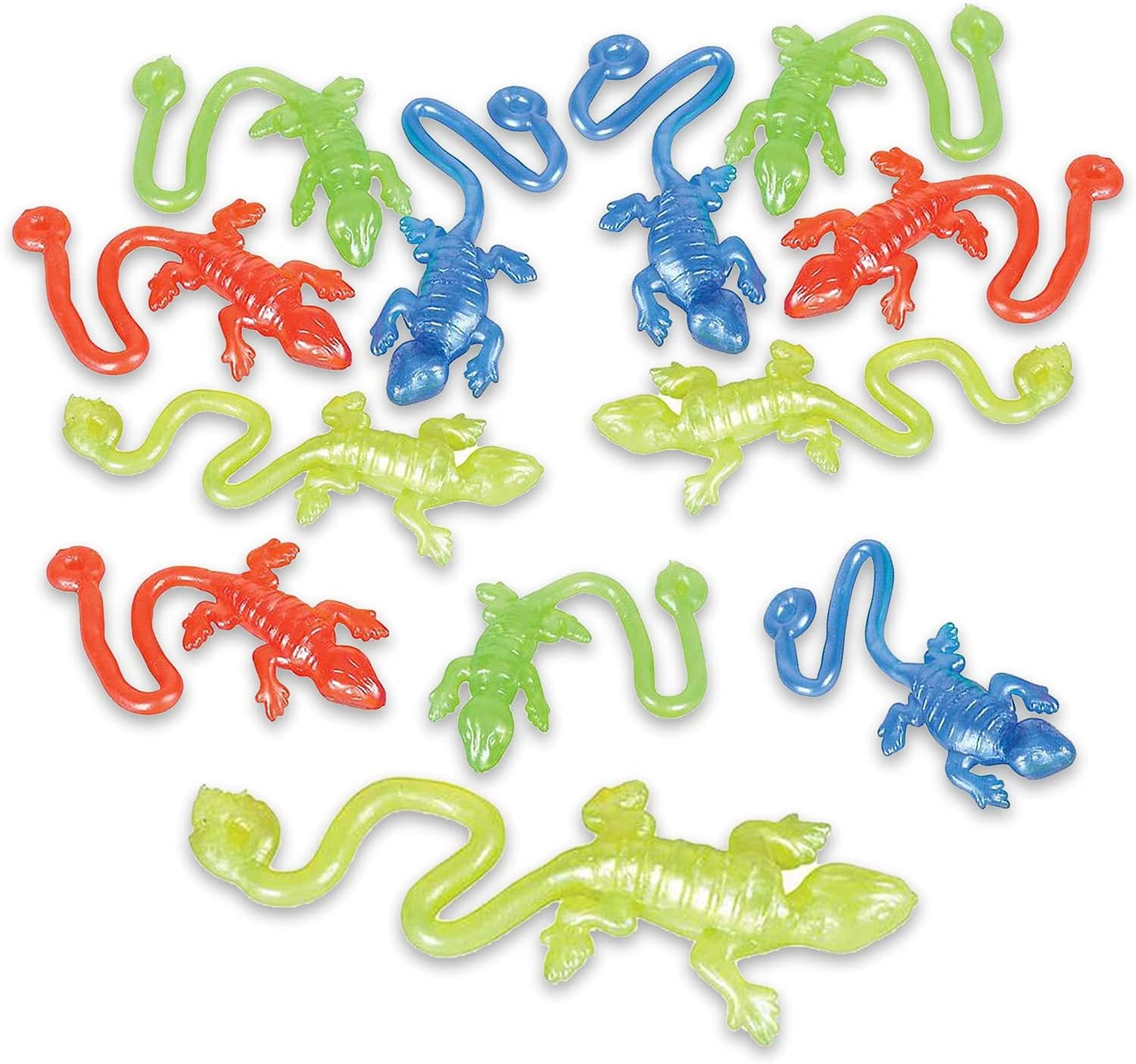 Kicko Rubber Sticky Lizard - 12 Pack Stretchy Toys, Stretches Up To 4 ...