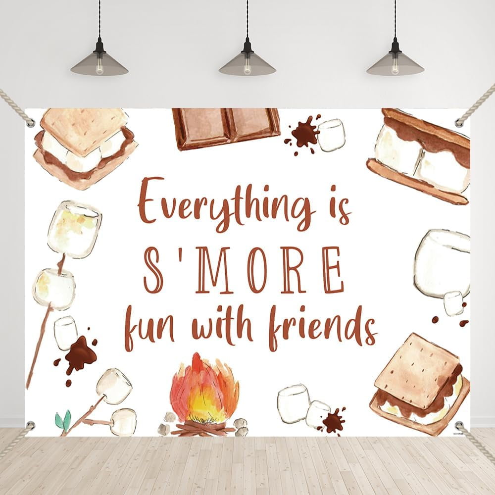 Everything is Fun with Friends Backdrop Camping Birthday Background ...