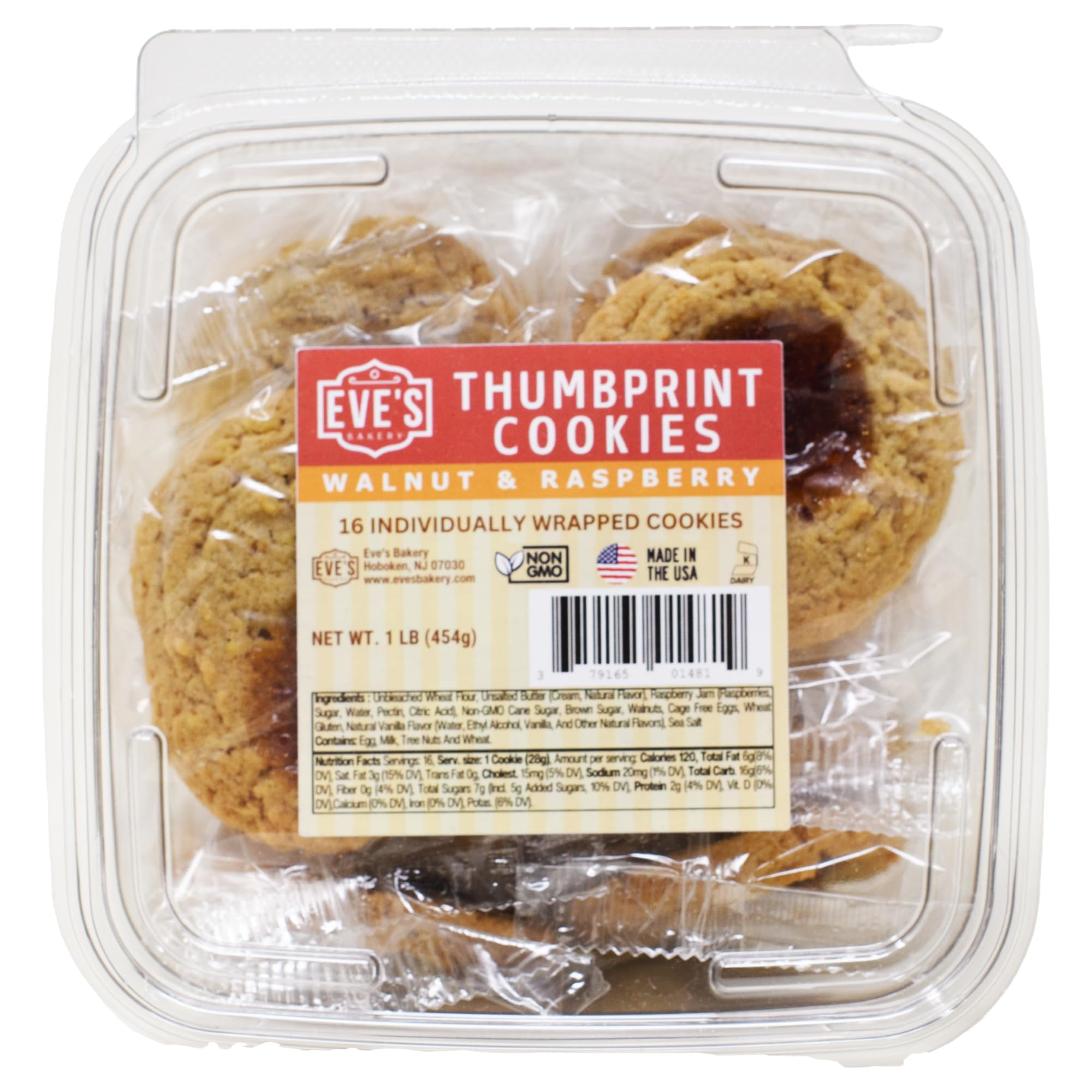 Eves Bakery Individually Wrapped Snacks, HYZ01 All Butter Thumbprint ...
