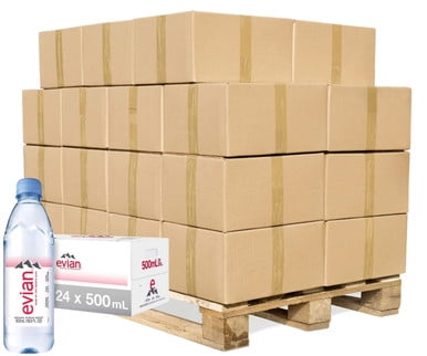 Evian Bottled Natural Spring Water | 500ml 24/Case | Pallet of 64 Cases ...