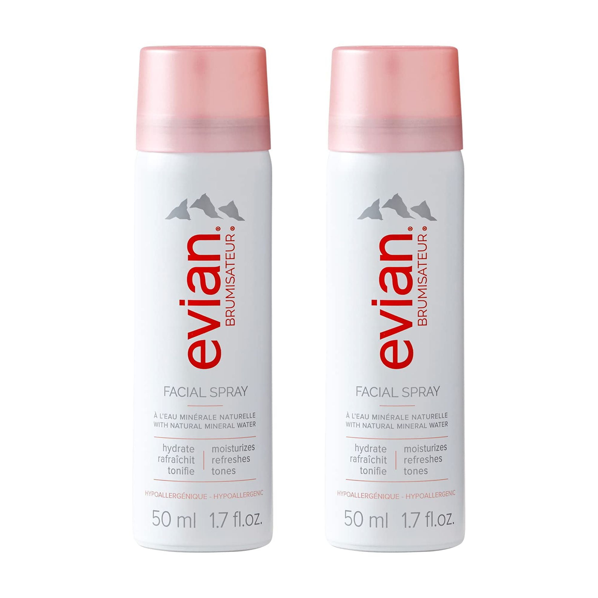 Evian Facial Spray, 1.7 oz. Travel Duo - Instantly Hydrate - Refresh ...