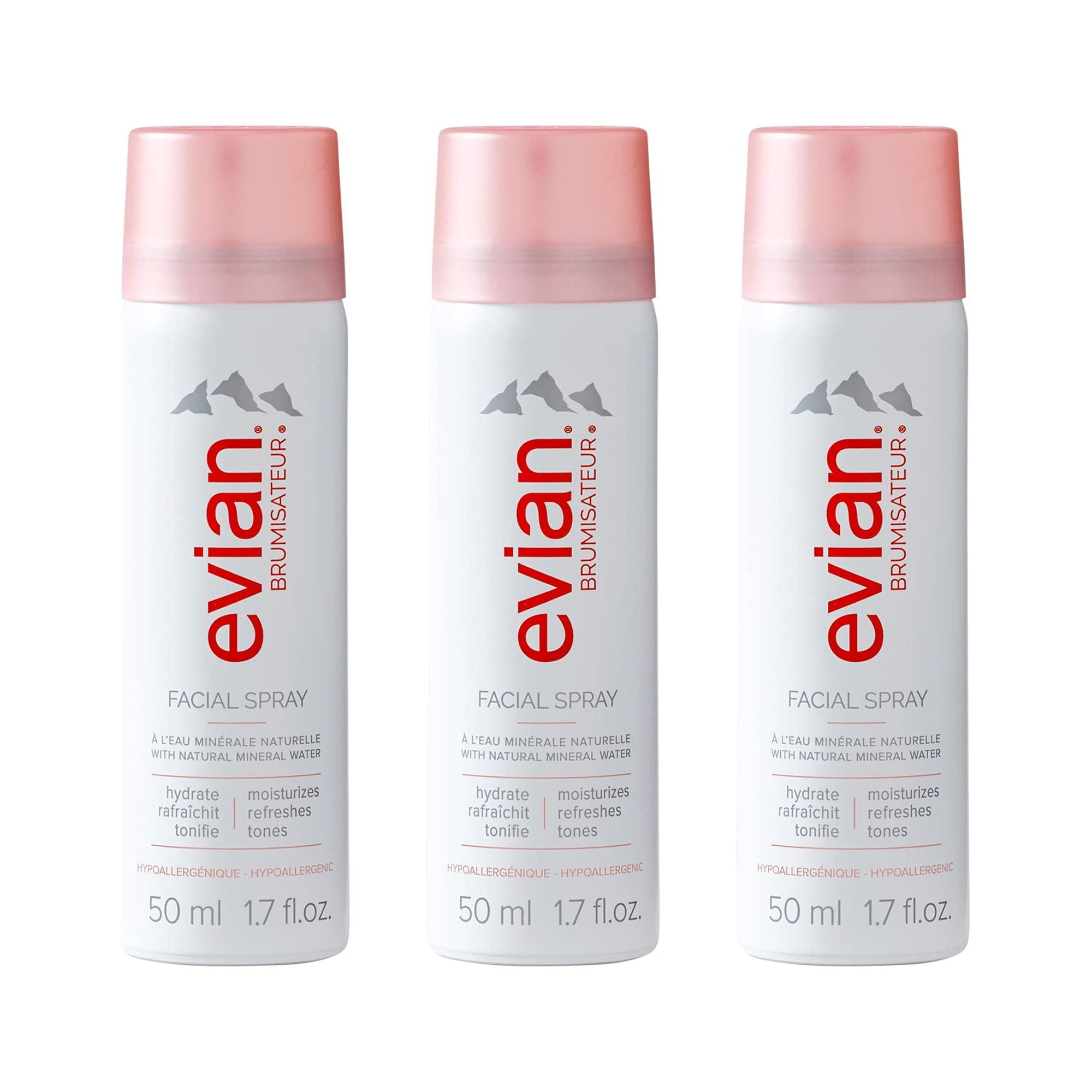 Evian Facial Spray, Travel Trio, 1.7 Fl Oz (Pack of 3) (Packaging ...