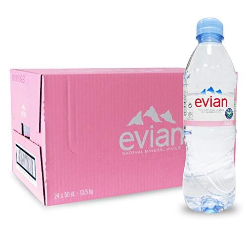 Evian French Mineral Water 500ml Box of 24 Bottle - Walmart.com