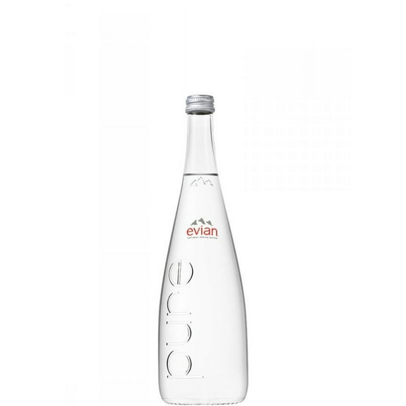 Evian Still Mineral Water Glass Bottle - 750ml (25.36fl oz) 1 Single Luxury Bottle. - Walmart.com