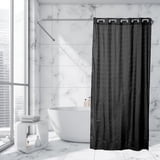 Evideco Extra Long Shower Curtain Polyester Hook Less Cubic 79"L x 71"W ...