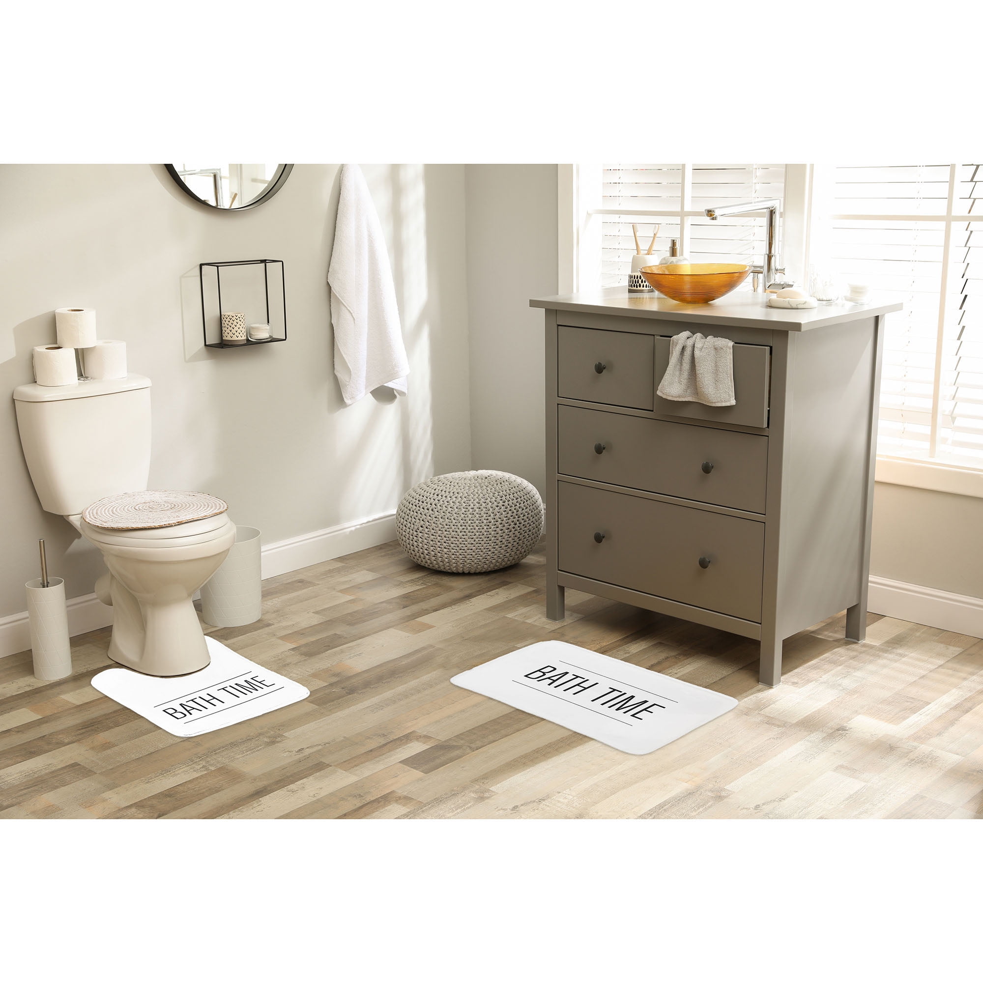 Evideco Non-Slip Microfiber Bathmat or Contour Rug Bath Time Design Set ...