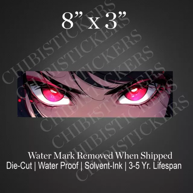 Evil Anime Pink Eyes Sticker Vinyl Sticker Waterproof Decal Anime Girl ...