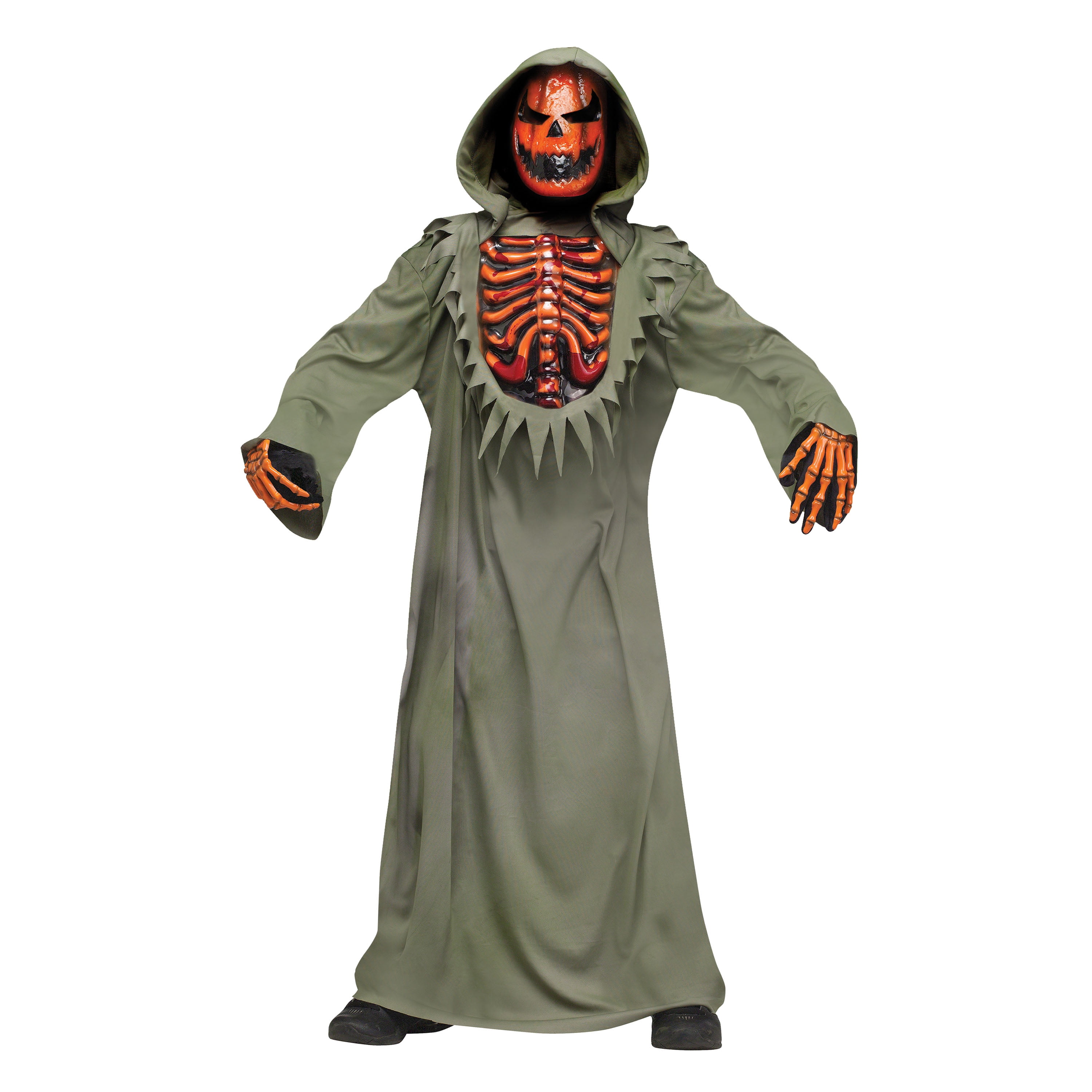 Evil Bleeding Pumpkin Head Halloween Costume for Children, Boys Size L ...