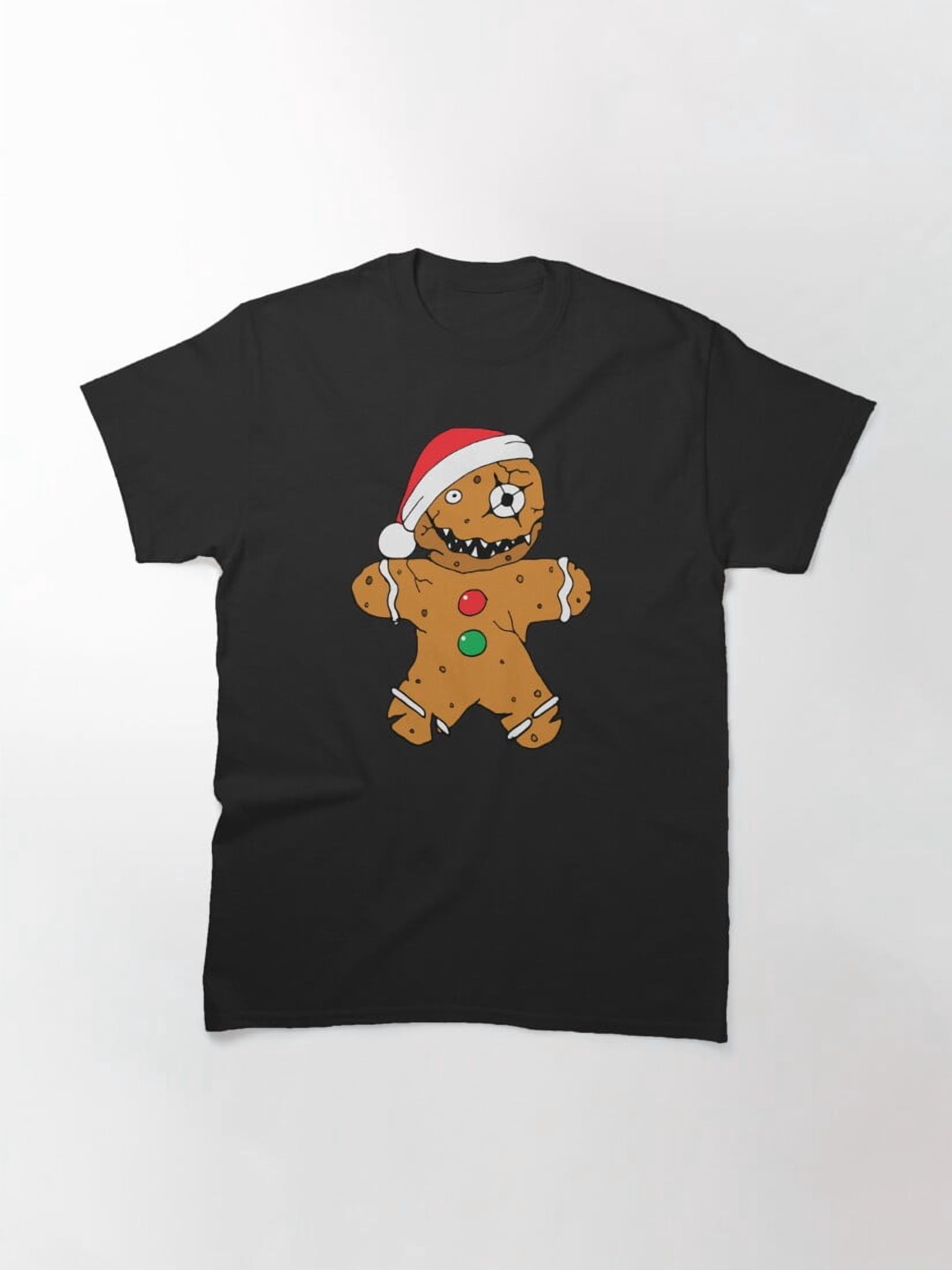 Evil Christmas Creepy Gingerbread Man Scary Holiday Cookie Unisex T ...