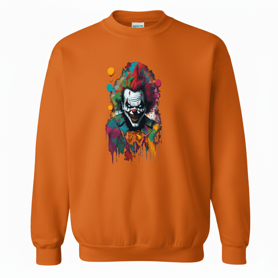 Evil Clown Creepy Halloween Color Blast Horror Scary Art Sweatshirt up ...