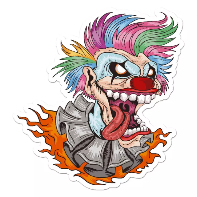 Evil Clown Flames Sticker Phone Decal Water Bottle Stickers Car Decals ...