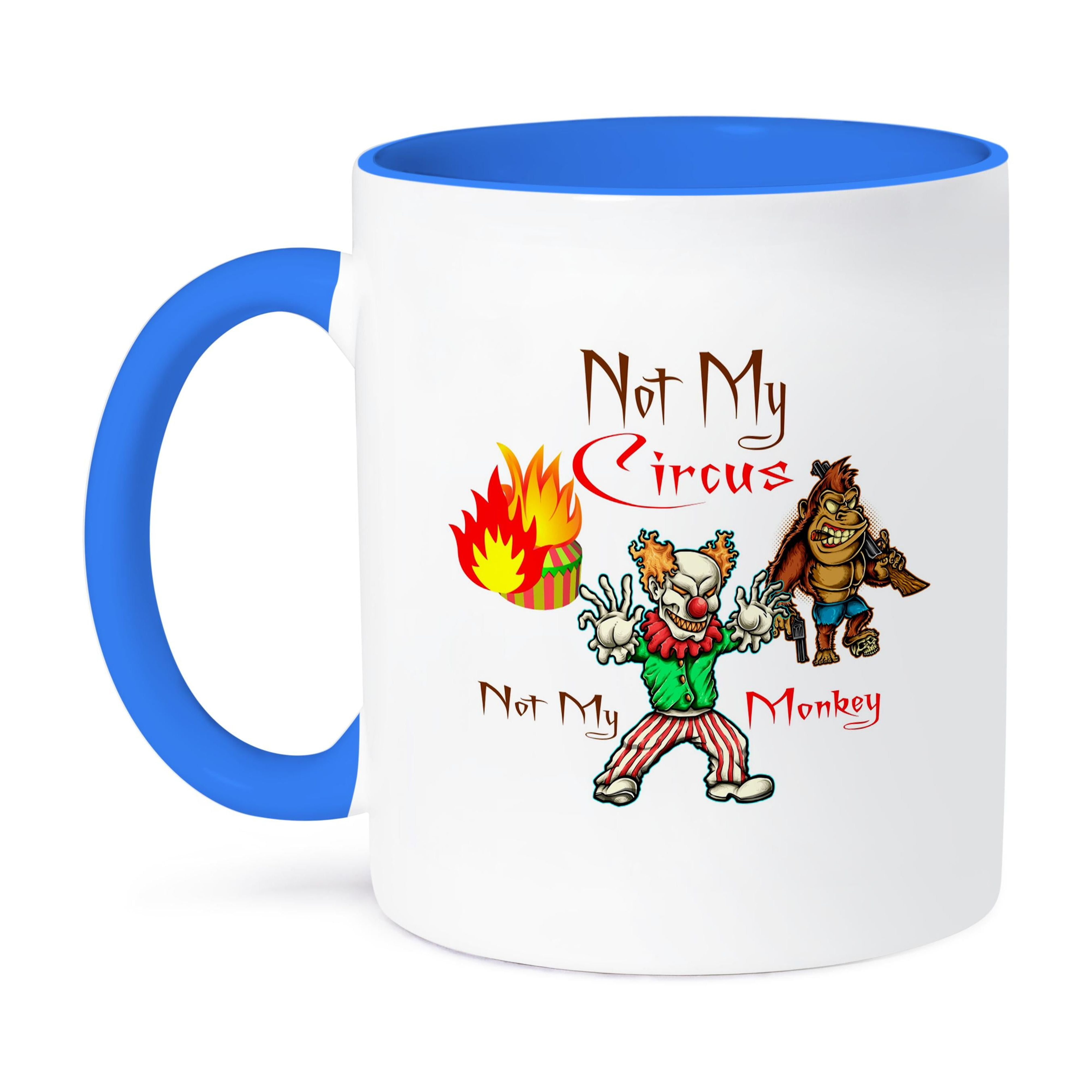 3dRose, Evil clown, killer monkey, tent on fire. Not my circus, not my ...