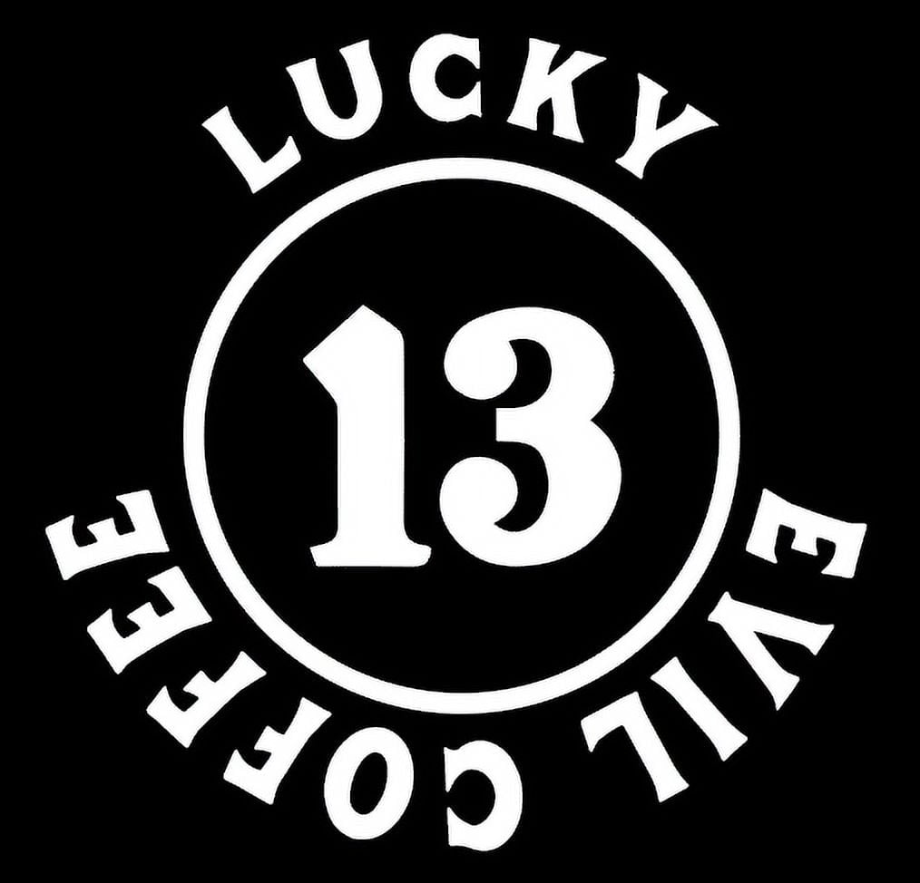 Evil Coffee Cool Helmet Stickers - Lucky 13 Sticker, Gothic Decals, 3 ...