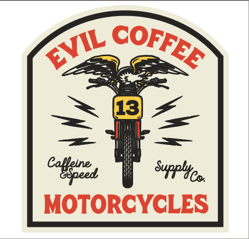 Evil Coffee Cool Helmet Stickers - Moto Sticker, Motocross Decals, 3 ...