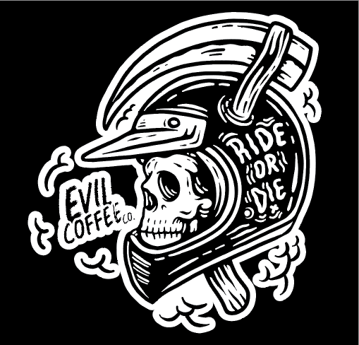 Evil Coffee Cool Helmet Stickers - Moto Sticker, Motocross Decals, 3 ...
