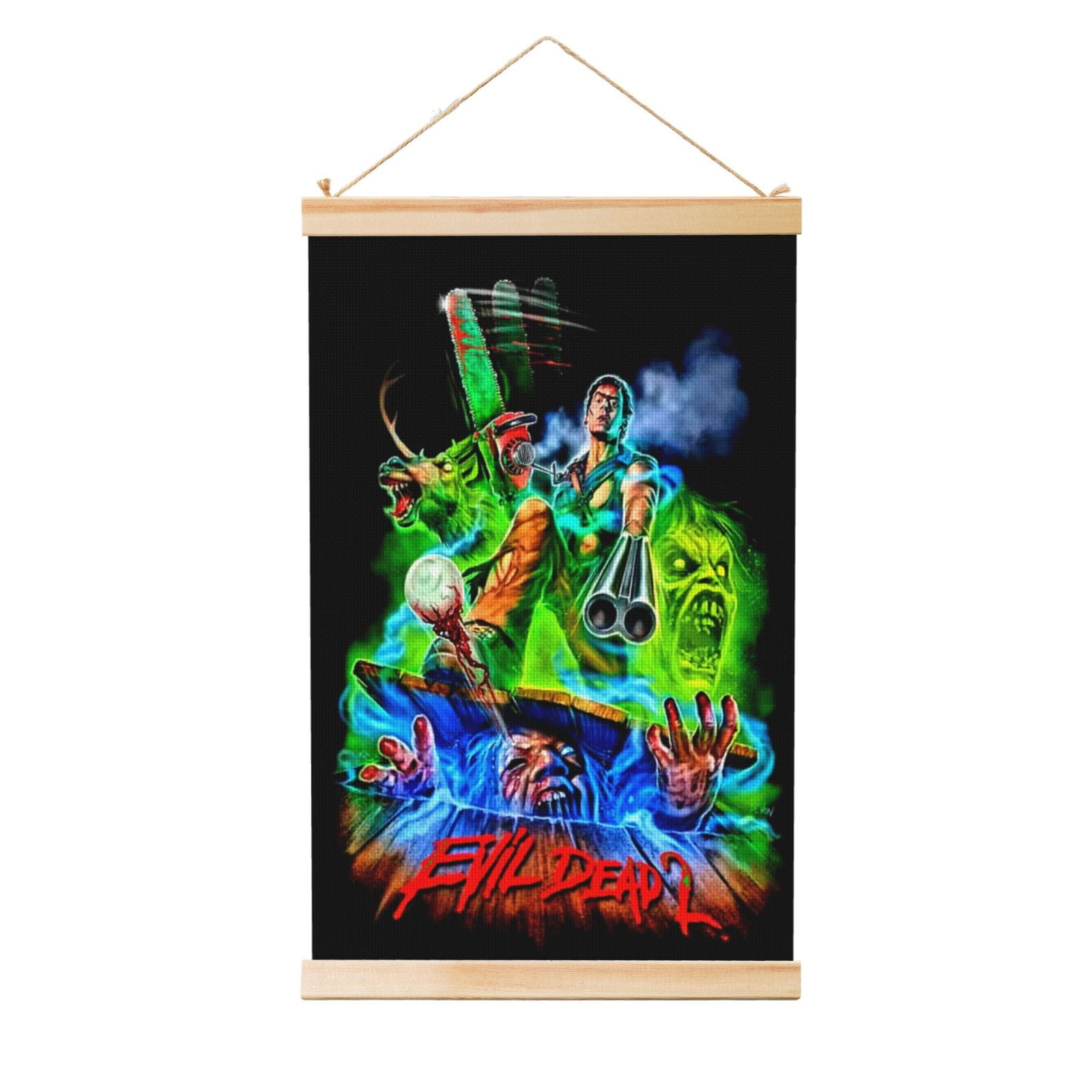 Evil Dead Horror Poster Canvas Wooden Shaft Hanging Poster Home Decor ...