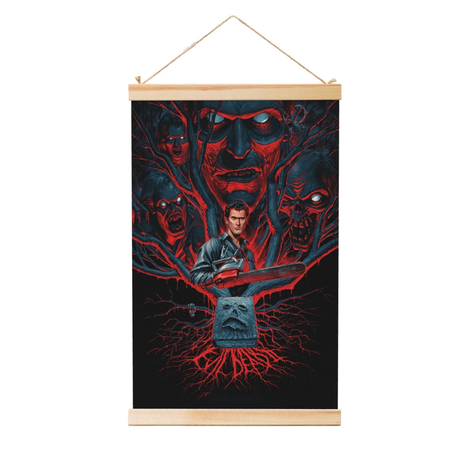 Evil Dead Horror Poster Canvas Wooden Shaft Hanging Poster Home Decor ...