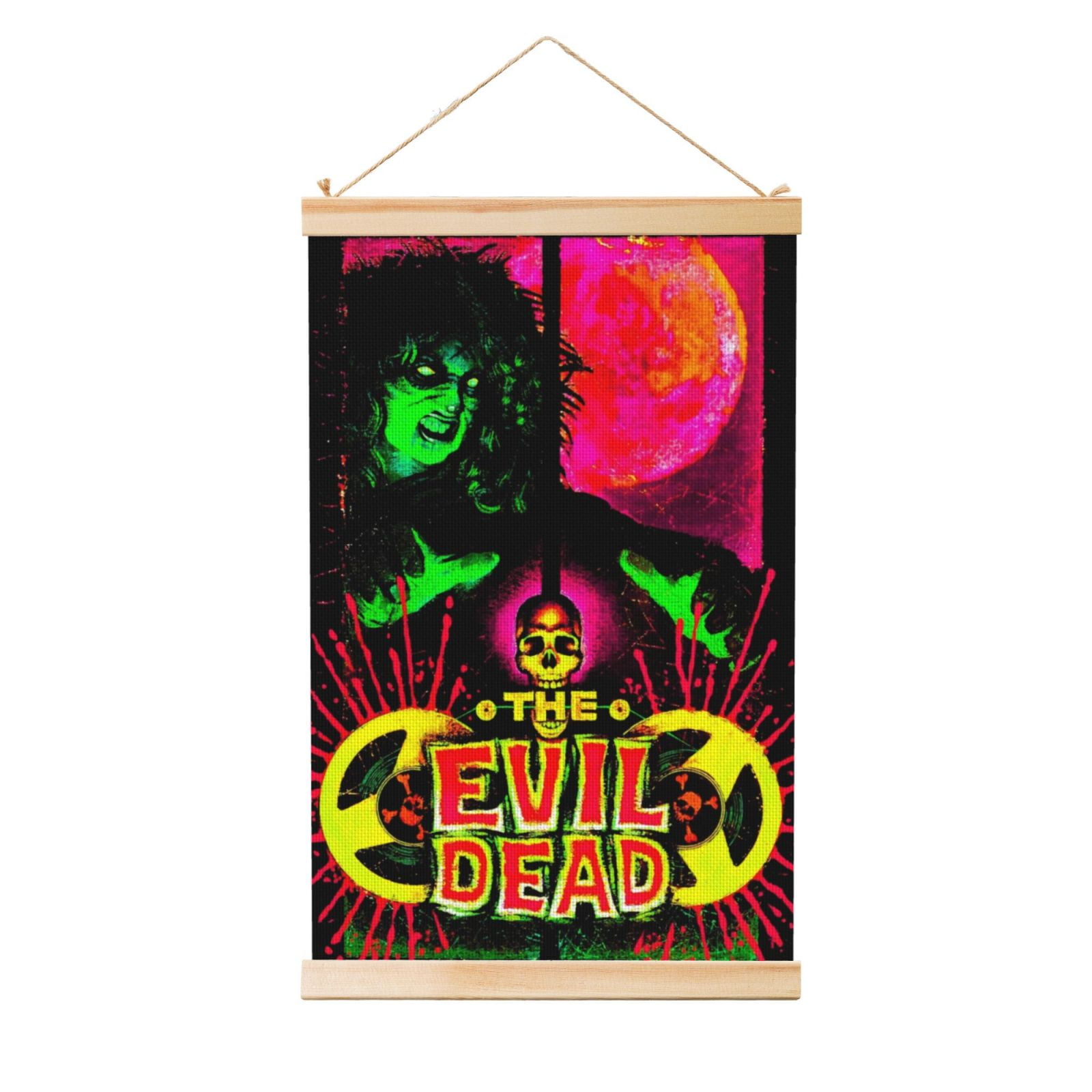 Evil Dead Horror Poster Canvas Wooden Shaft Hanging Poster Home Decor ...