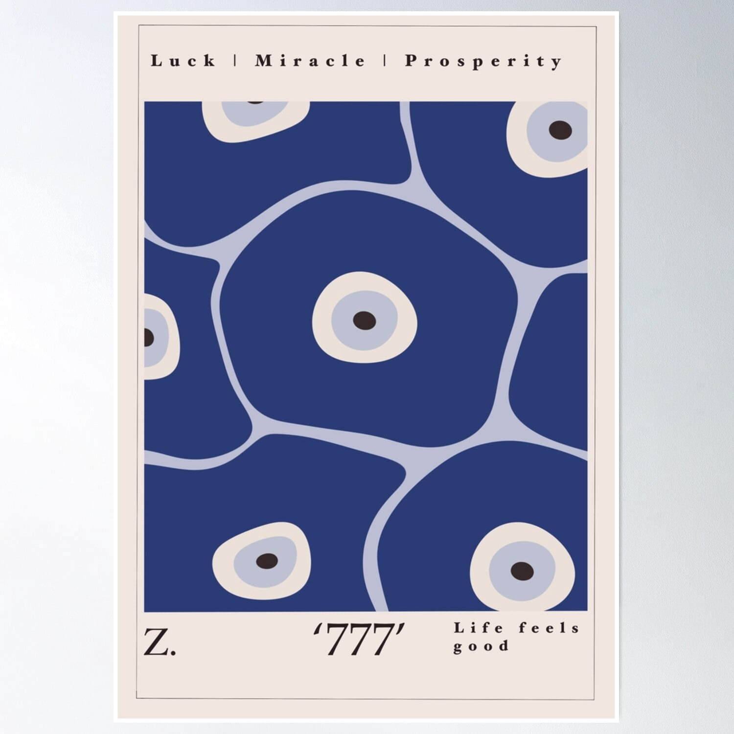 Evil Eye Amulet Nazar 777 Luck Poster Wall Art, Modern Wall Decor, 8x12 ...