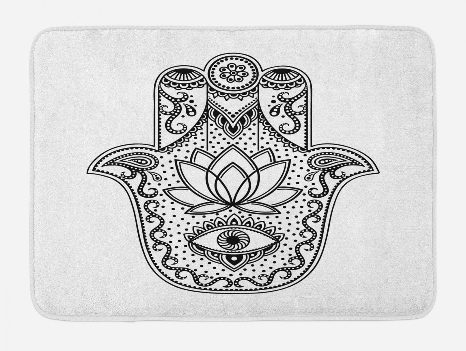 Evil Eye Bath Mat, Arabic Ethnic Amulet Design Ancient Hamsa Symbol ...
