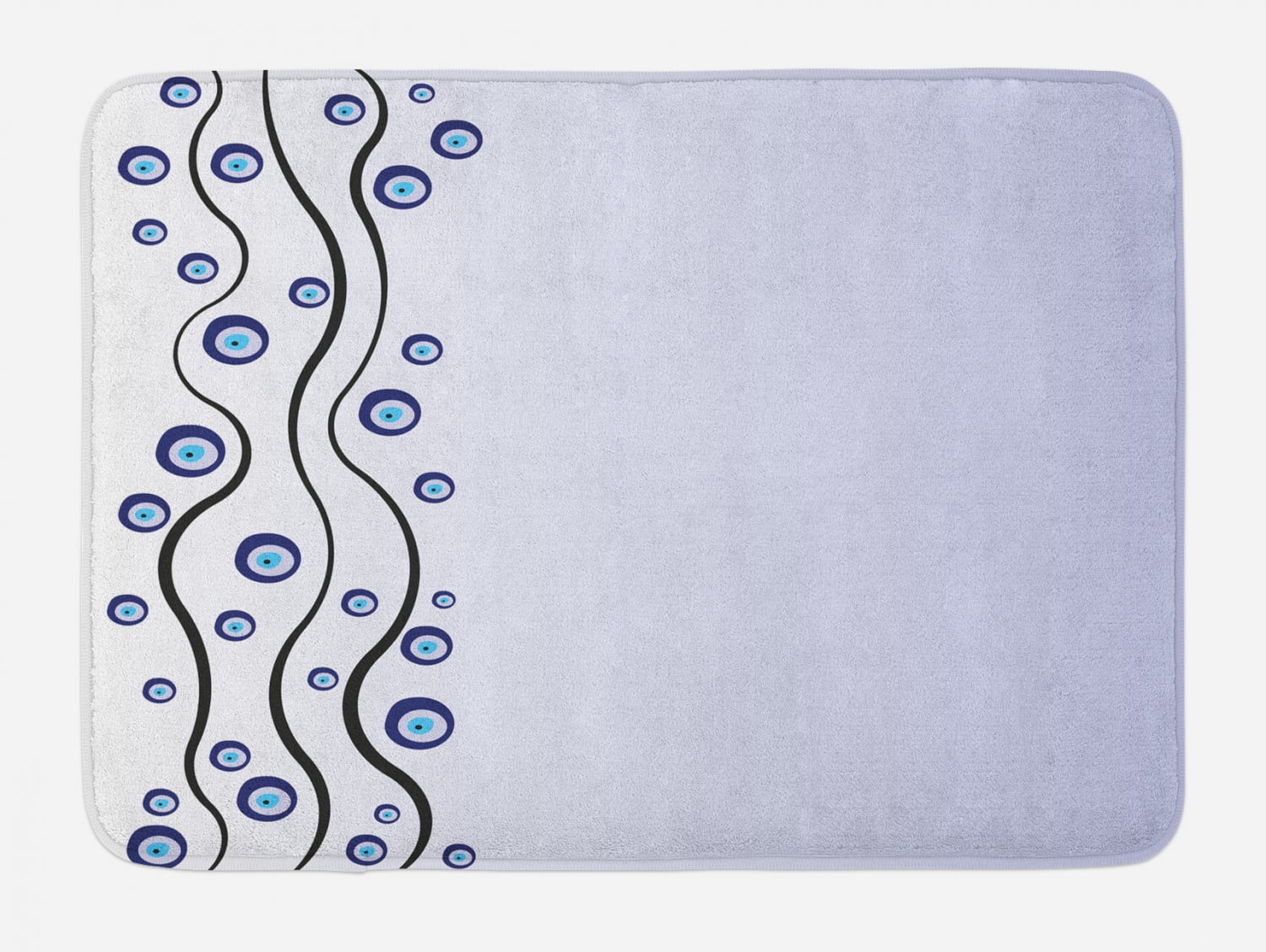 Evil Eye Bath Mat, Eye Shaped Amulets Vertical Wavy Lines Artistic ...