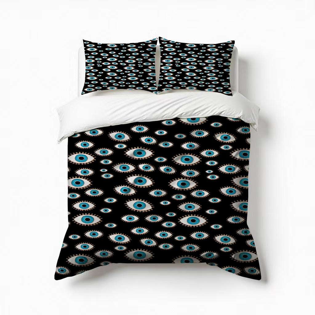 Evil Eye Bedding Set 3 Pcs Soft Microfiber Quilt Cover For Bedroom ...