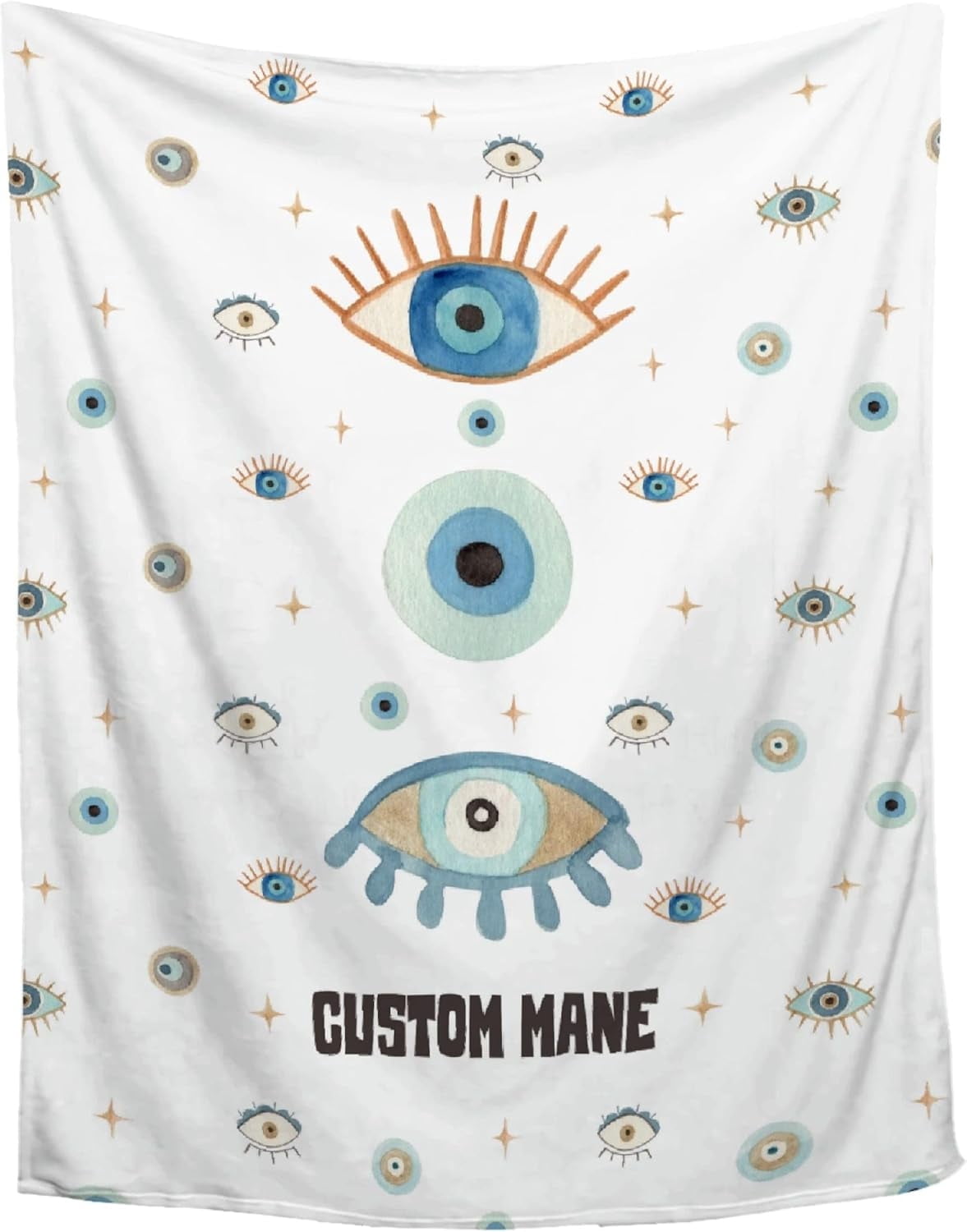 Evil Eye Blanket with Name | Custom Evil Eye Blanket | Personalized ...