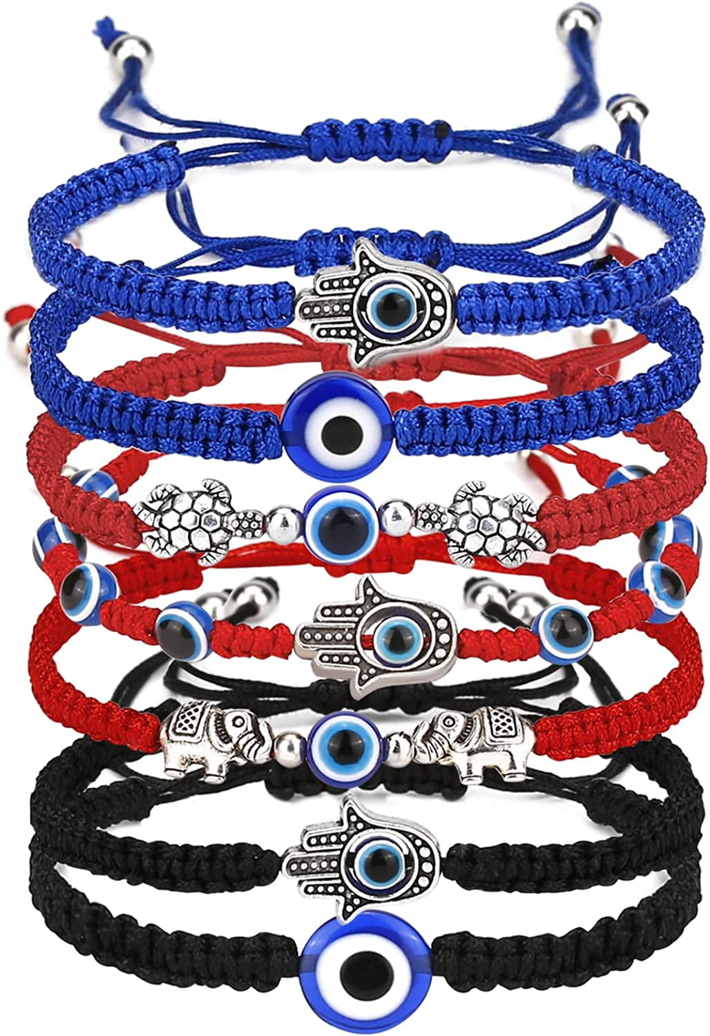 Evil Eye Bracelets Handmade Adjustable Protection Bracelets Red Black ...