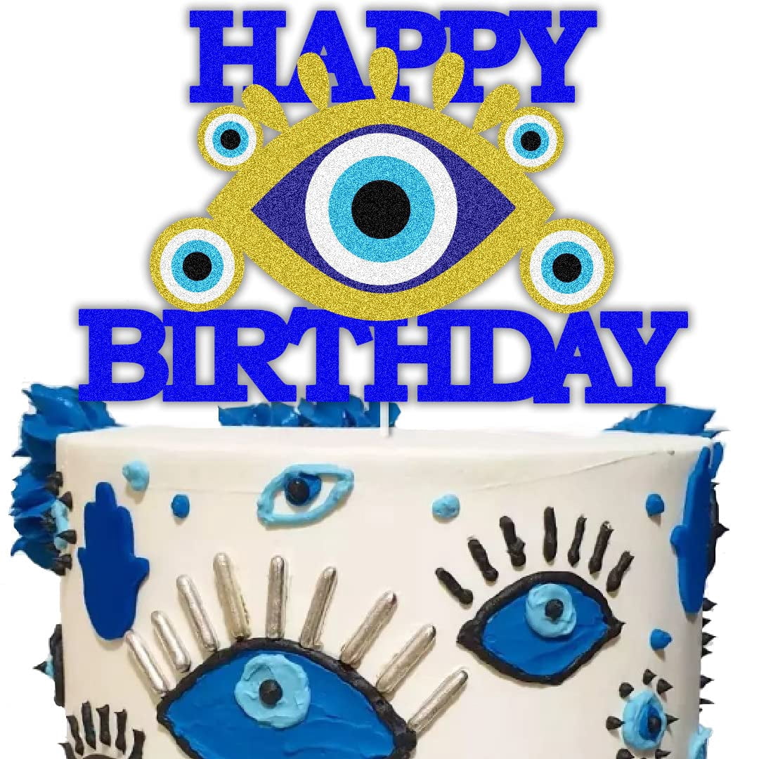 Evil Eye Cake FEV6 Topper - Evil Eye Birthday Decoration for Themed ...