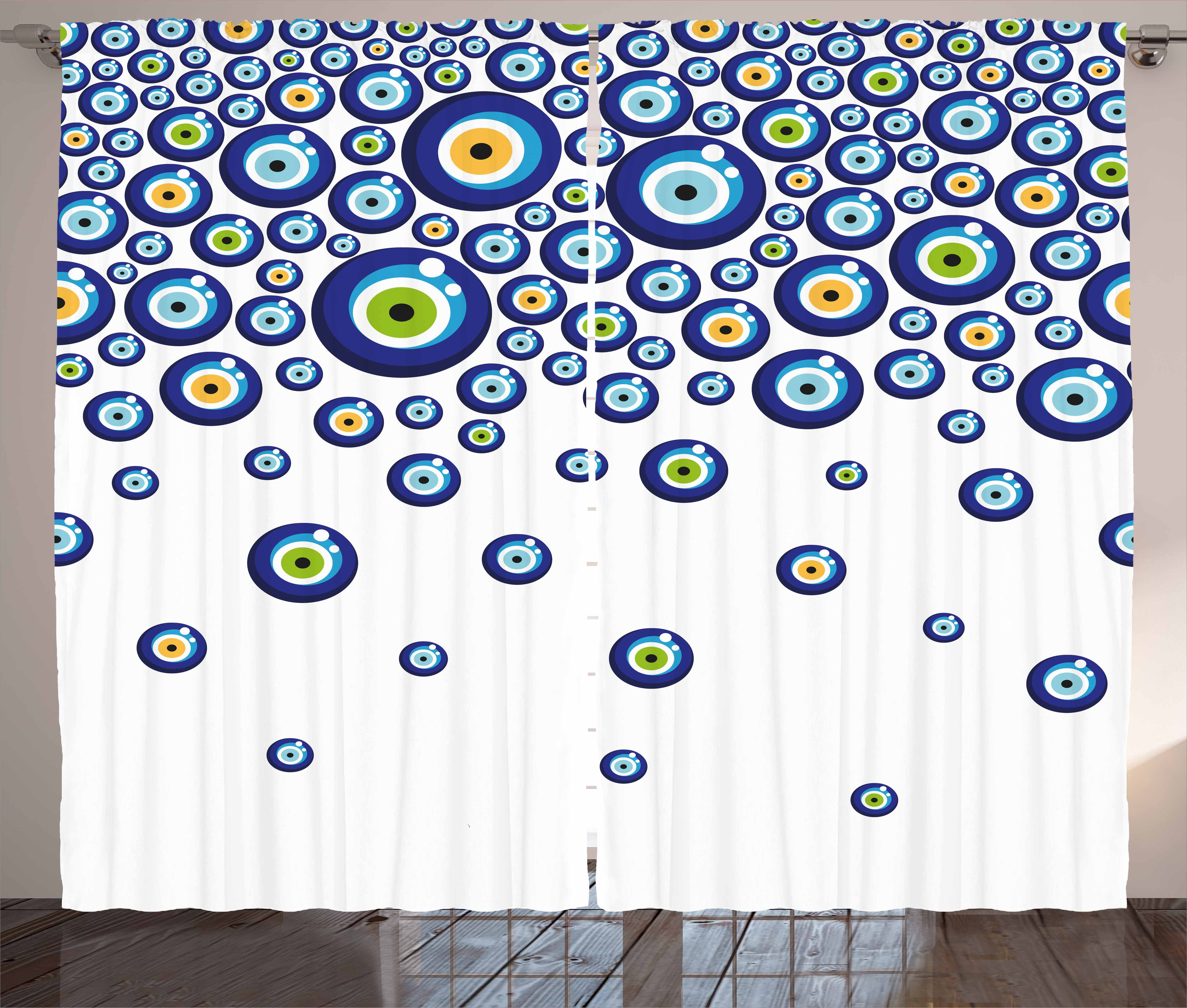 Ambesonne Evil Eye Curtains 2 Panel Set, Lively Turkish, 108" x 63 ...