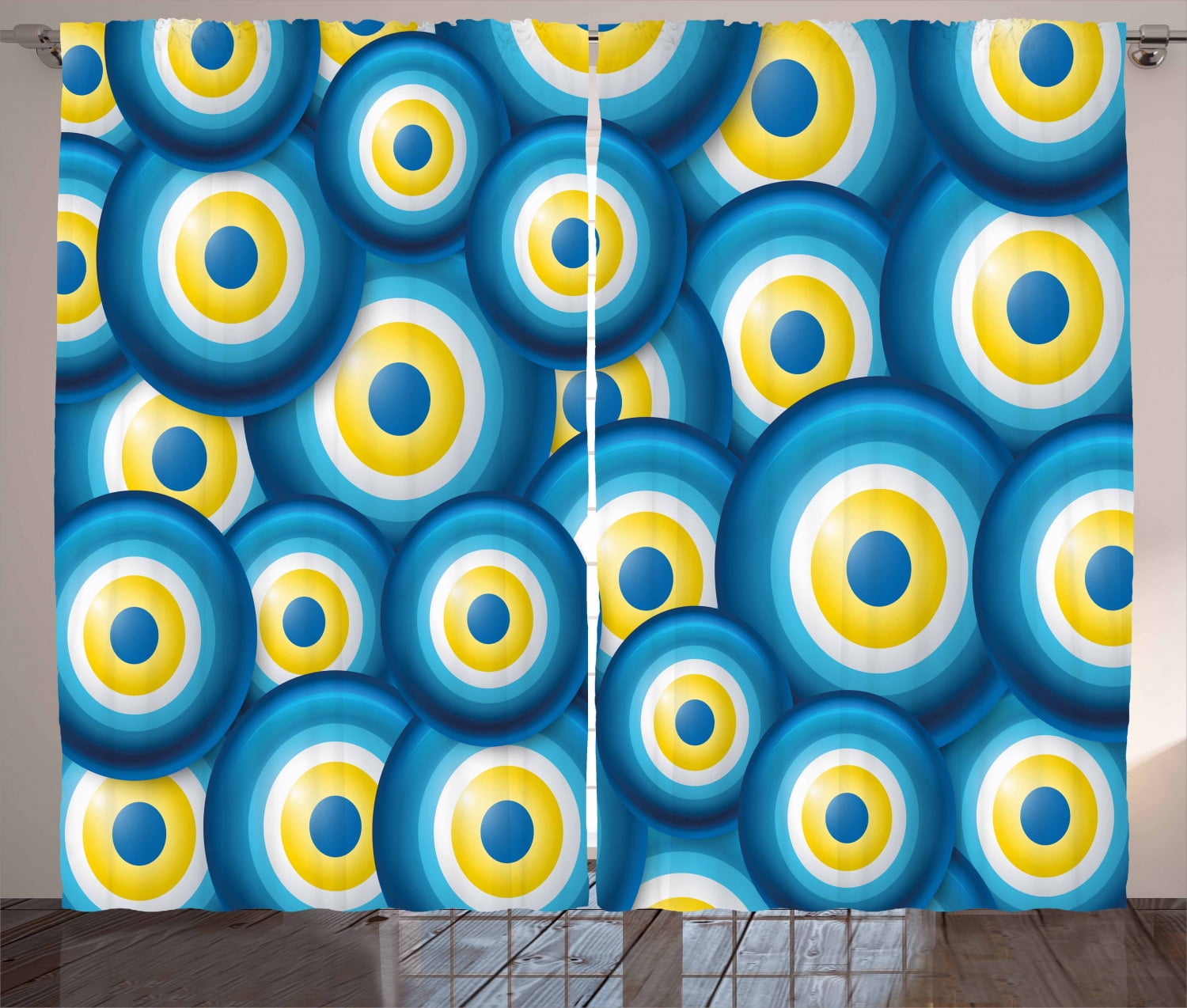 Ambesonne Evil Eye Curtains 2 Panel Set, Luck Overlap, 108" x 108 ...