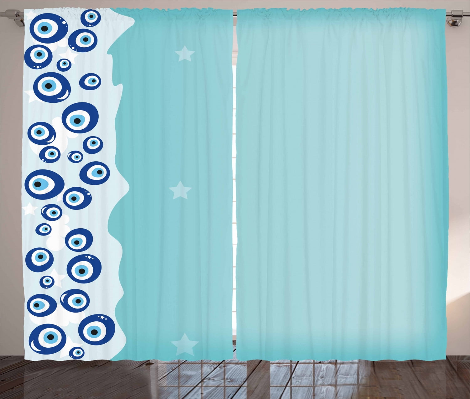 Ambesonne Evil Eye Curtains 2 Panel Set, Vertical Shape Border, 108" x ...