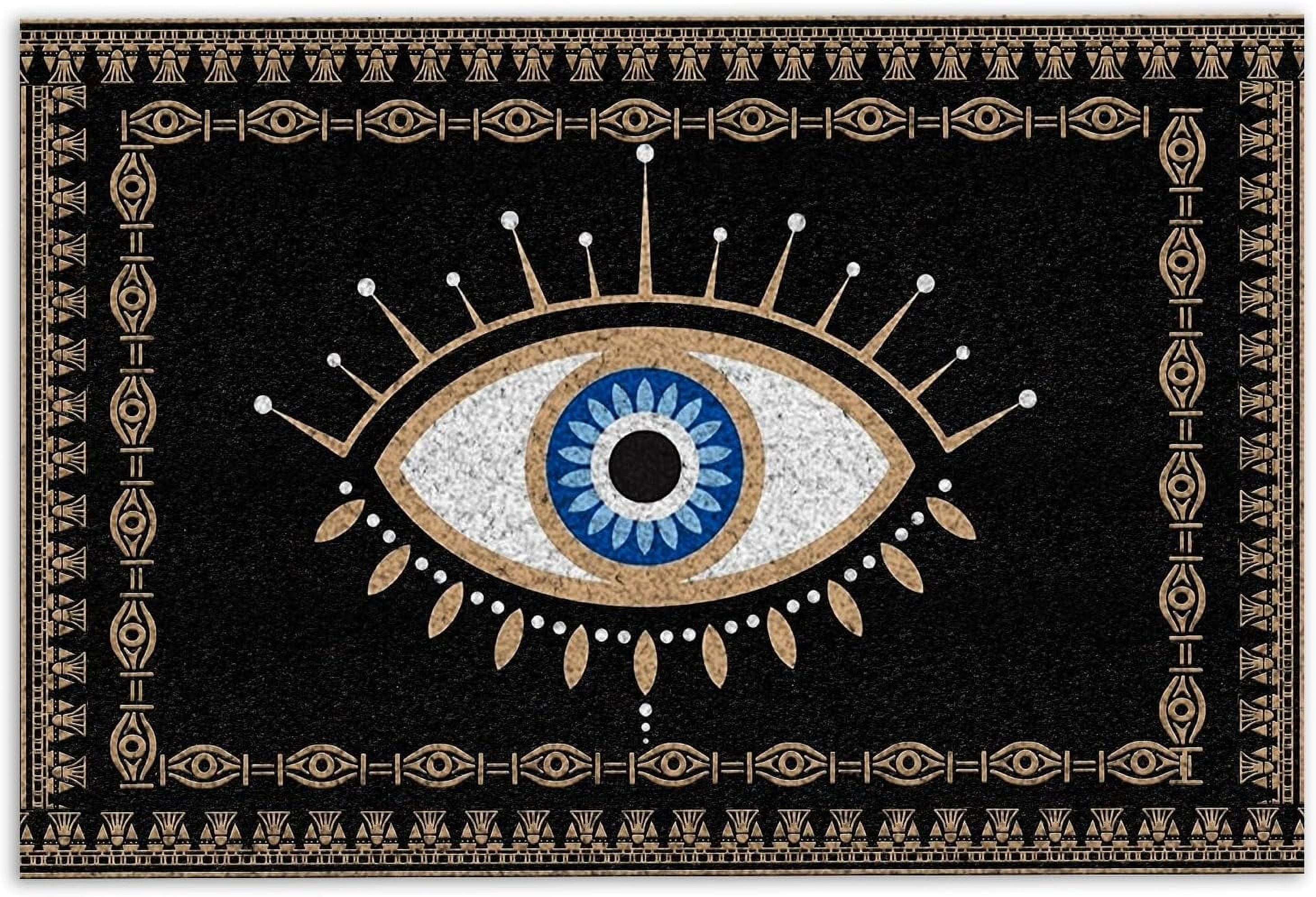 Evil Eye Door Mat Greek Mati Mataki Evil Turkish Eye Gift Idea Housewarming Welcome Non-Slip ...