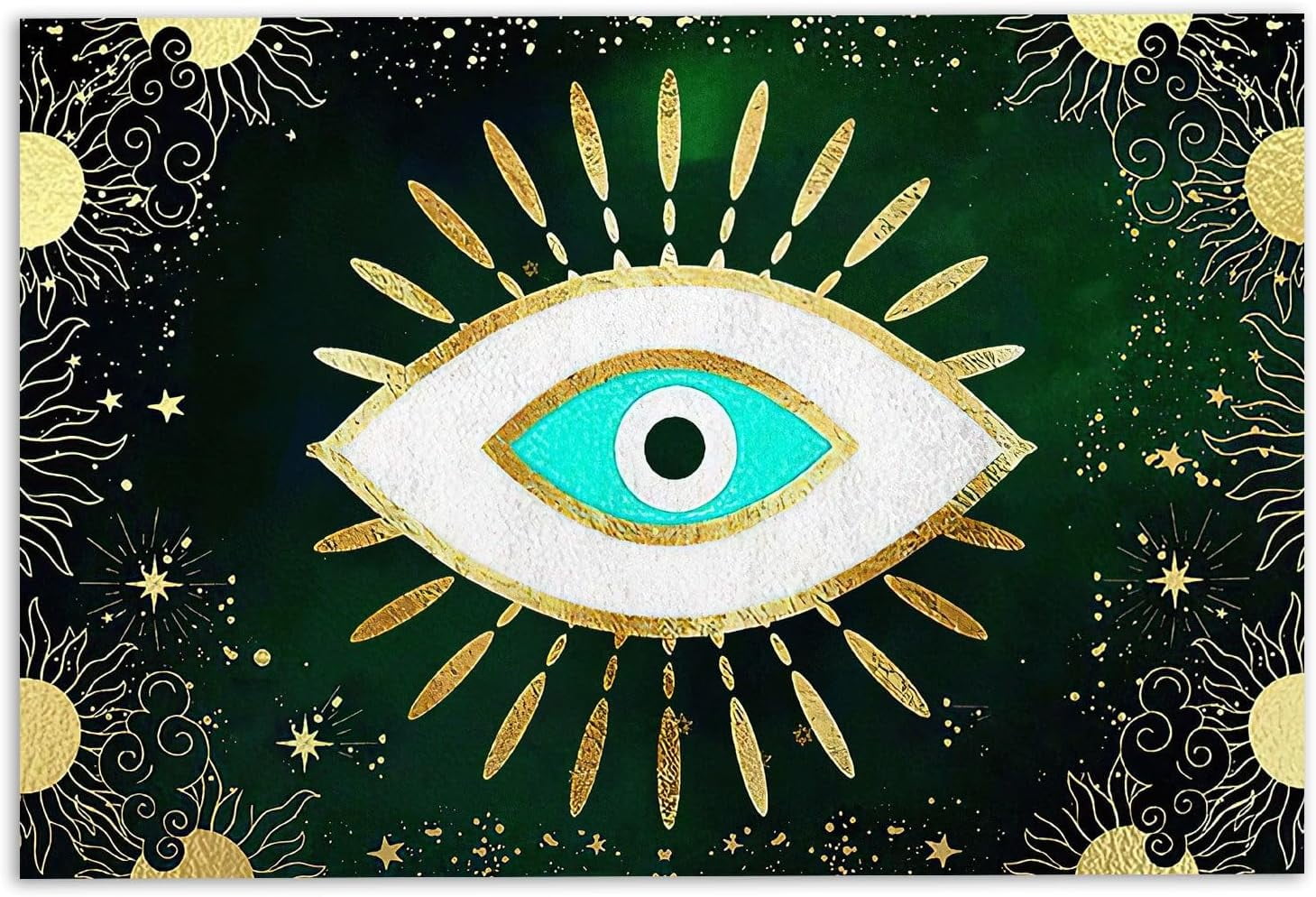 Evil Eye Door Mat Greek Mati Mataki Evil Turkish Eye Green Wicca Witch ...