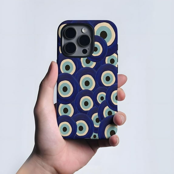 Evil Eye Drawing Wavy Protective Art Phone Case for iPhone 11-17 Pro ...