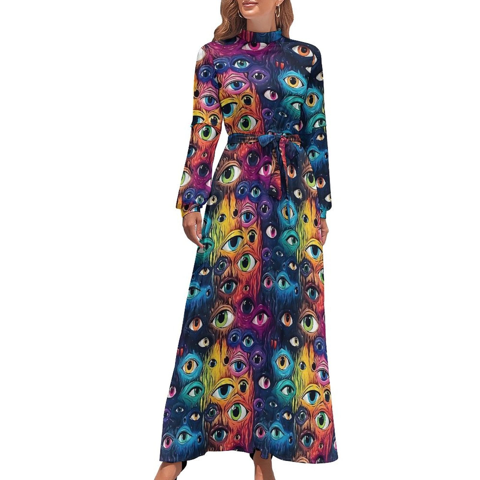 Evil Eye Dress Middle Eastern Symbolism Vintage Maxi Dress Aesthetic ...