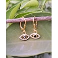 Evil Eye Drop Earrings, CZ Stone, Sterling Silver Hoops - Walmart.com