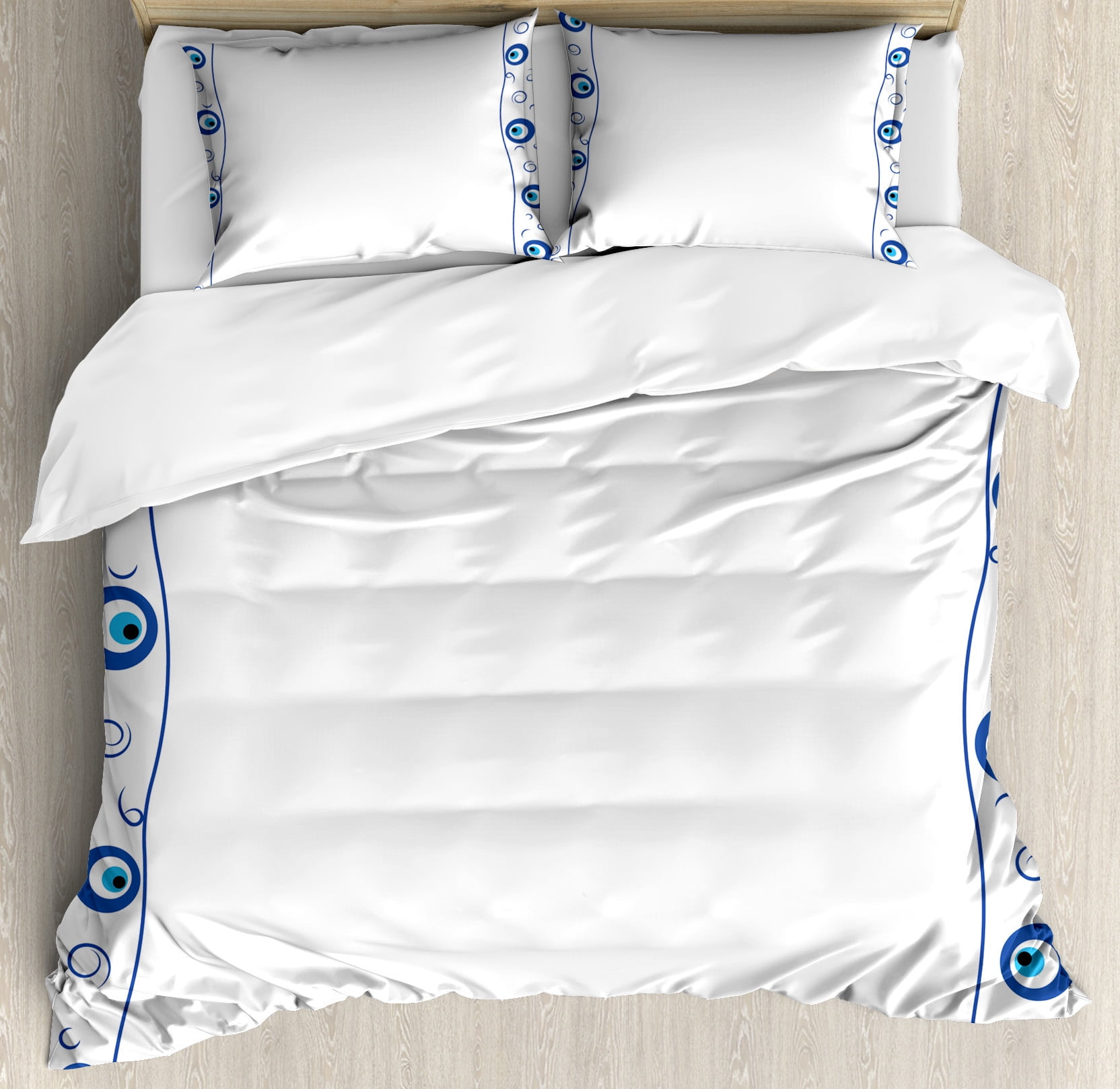 Evil Eye Duvet Cover Set, Evil Eye Borders Spirals Swirls Luck in ...