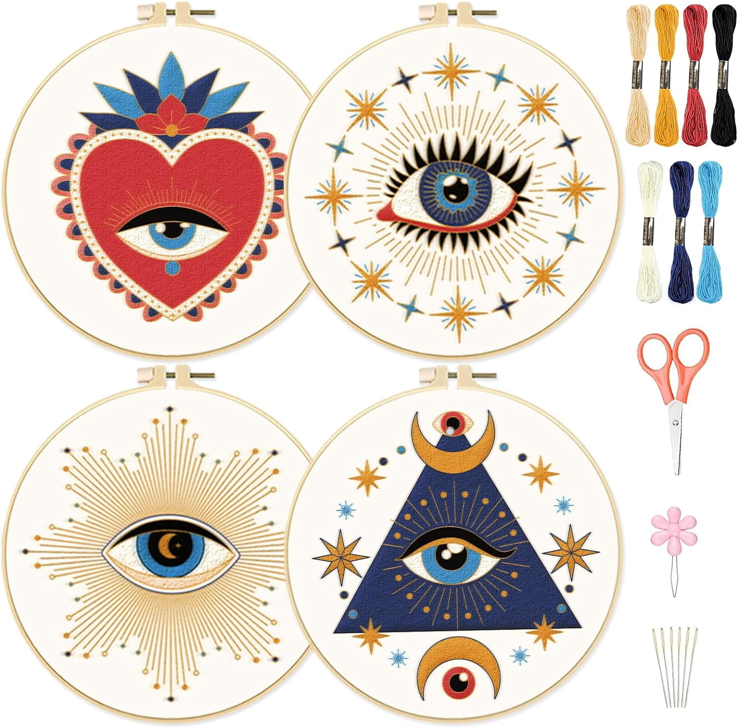 Evil Eye Embroidery Starter Kit for Beginners with Pattern and ...