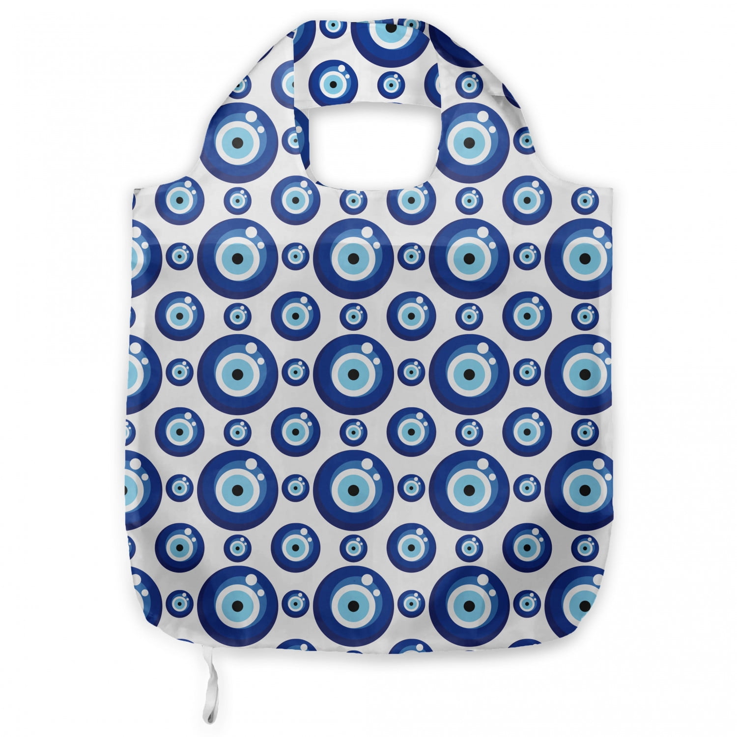 Evil Eye Fabric Shopping Tote, Symmetrical Pattern All Seeing Eye Superstitious Turkish Ethnic ...