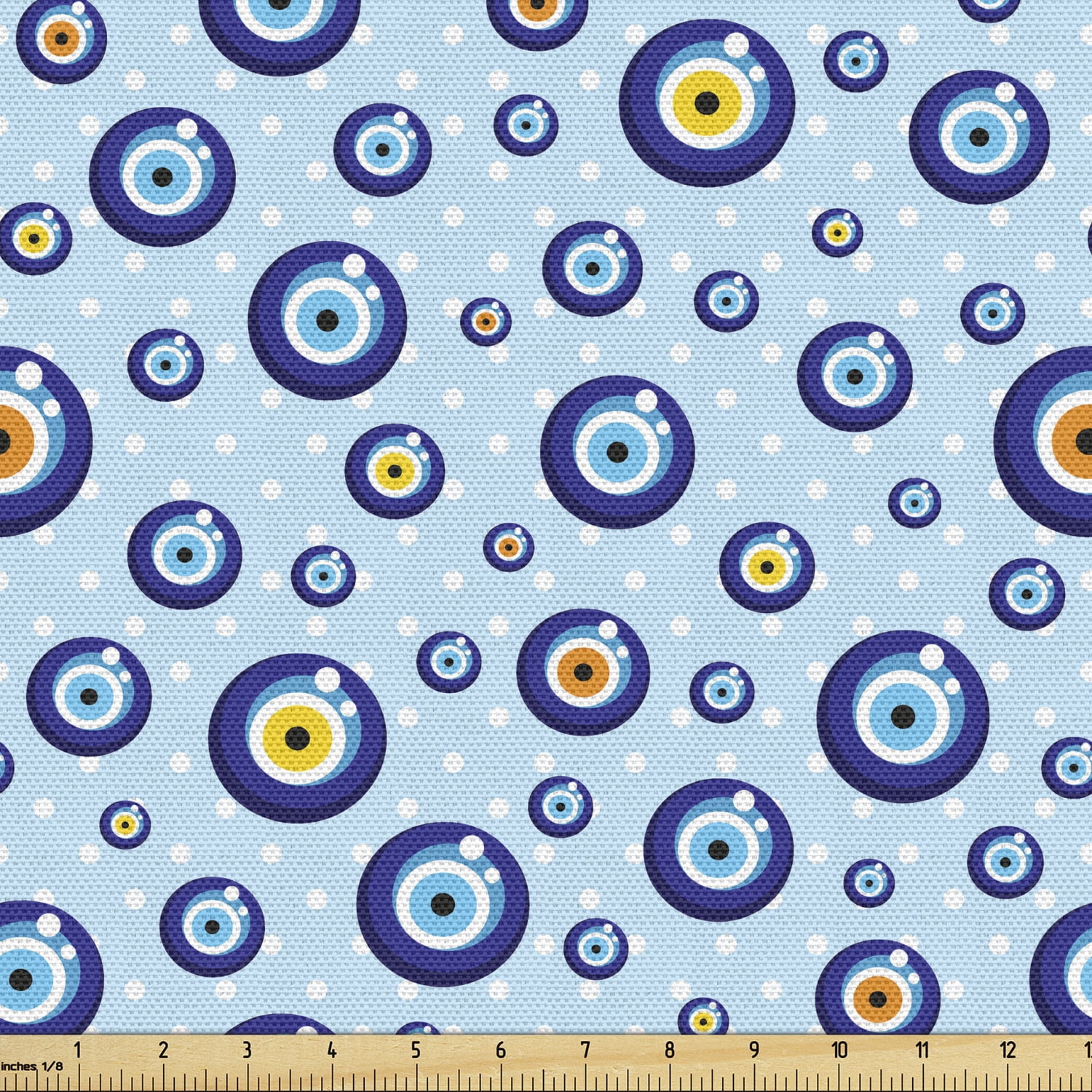Ambesonne Evil Eye Fabric by the Yard Upholstery, Protection Signs, 2 Yards, Multicolor ...