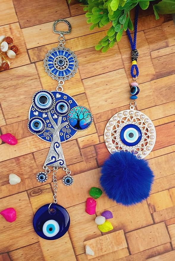 Evil Eye Hanging for Home Entrance Door Decoration, Tree of Life Nazar Battu for Home Protection ...