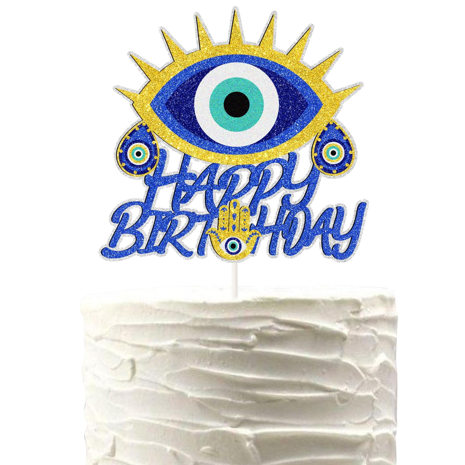 Evil Eye Happy Birthday Cake Topper,Evil Eye Party Supplies,Egyptian ...