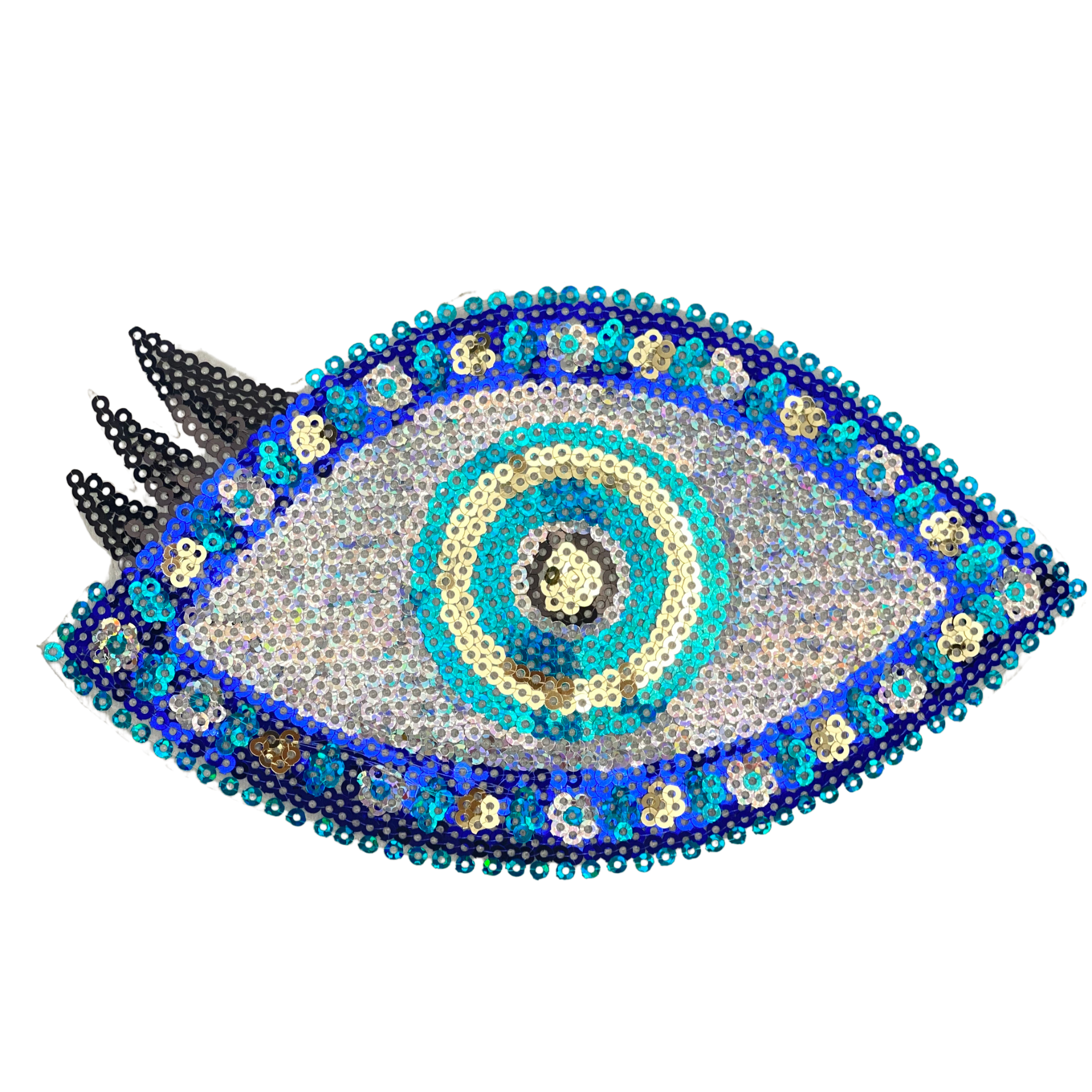 Evil Eye Iron on Sequins Patches Embroidered Decoration for Clothing ...