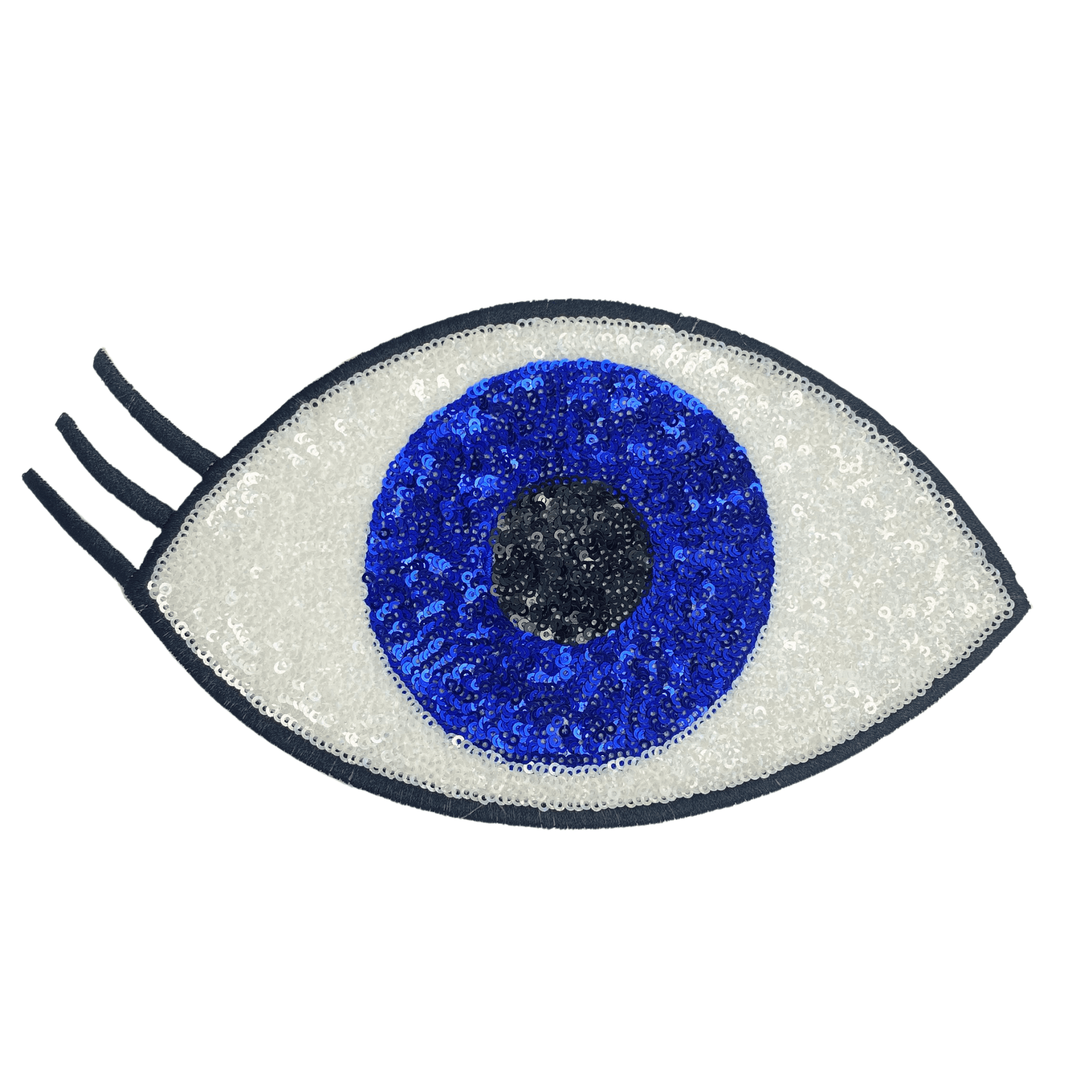 Evil Eye Iron on Sequins Patches Large Blue Eyeball Embroidered ...