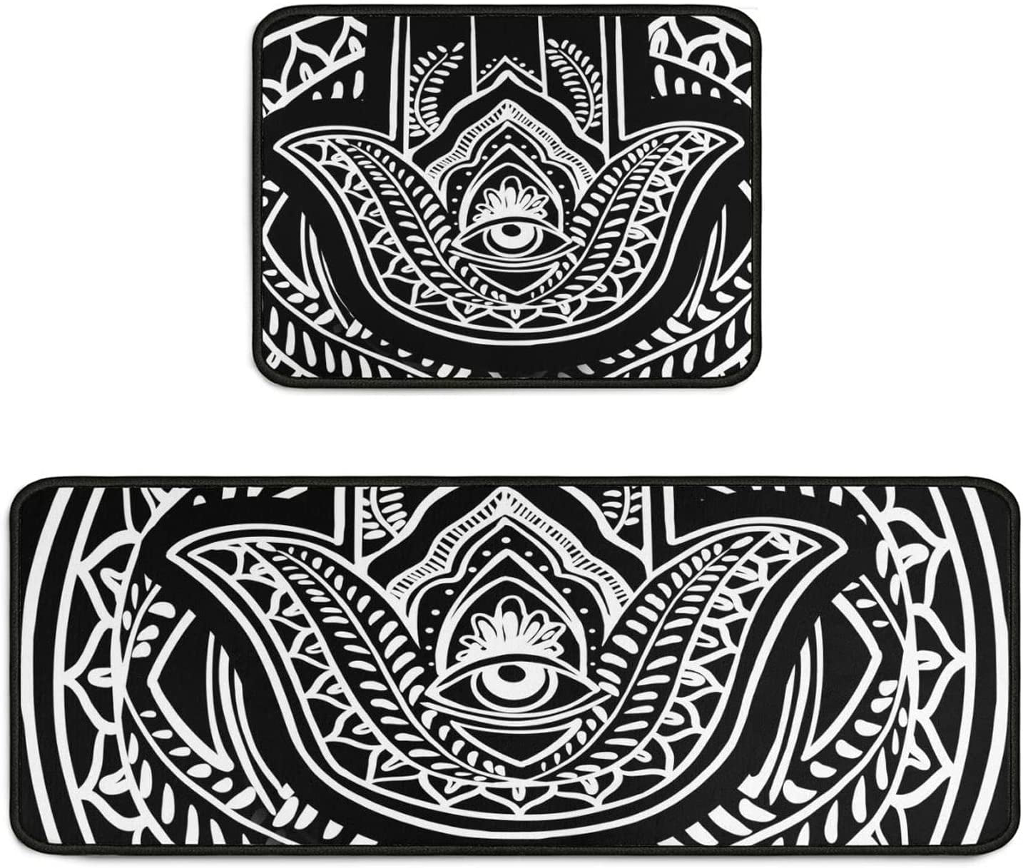 Evil Eye Kitchen Rugs Set 2Pcs Psychedelic Non Slip Kitchen Floor Rugs ...
