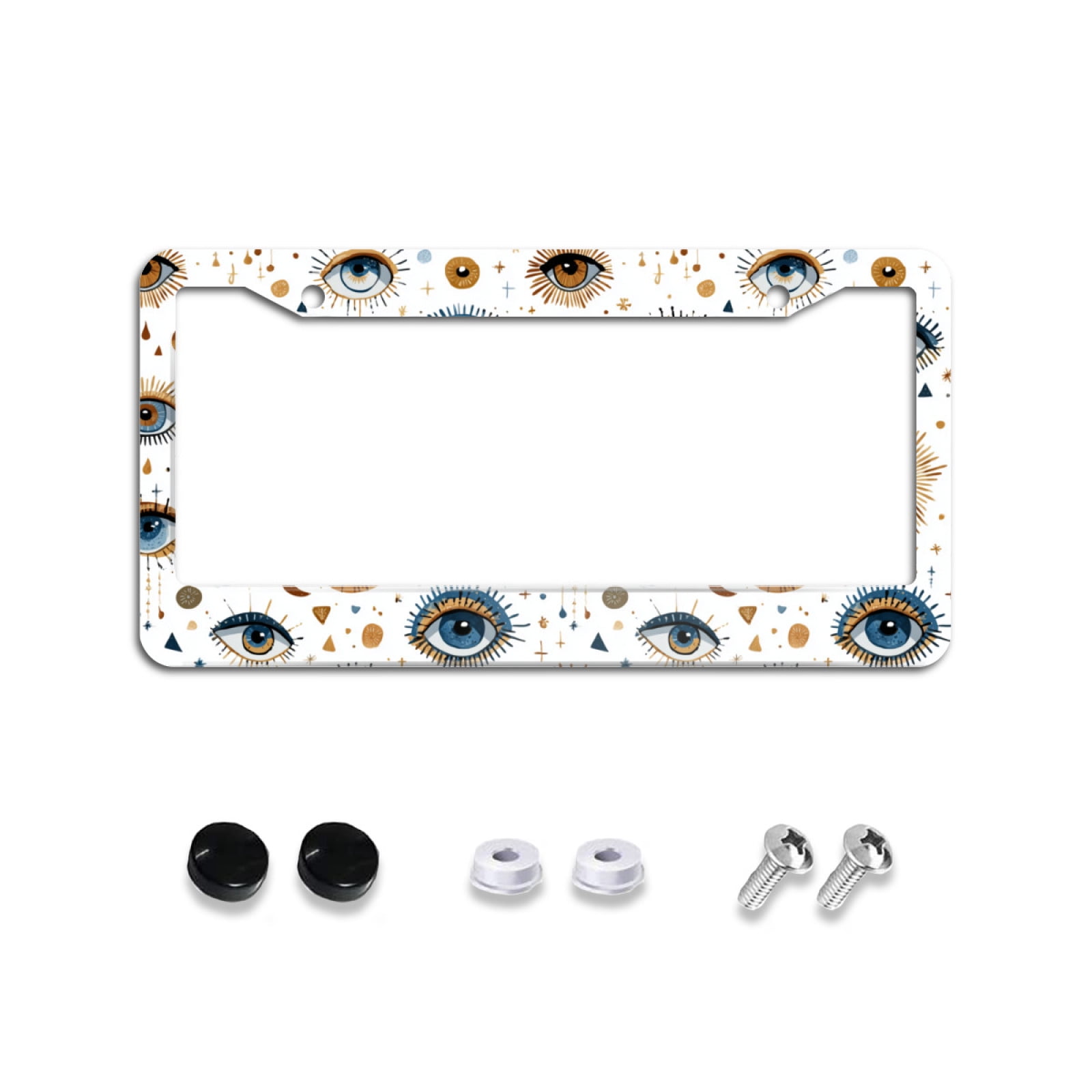 Evil Eye License Plate Frames Universal Aluminum Tag Holder Cover with ...